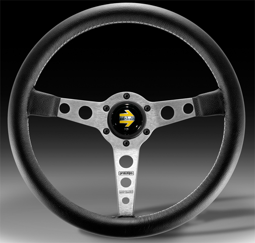 Momo Ratt Prototipo Silver 350mm Läder - Hova.com