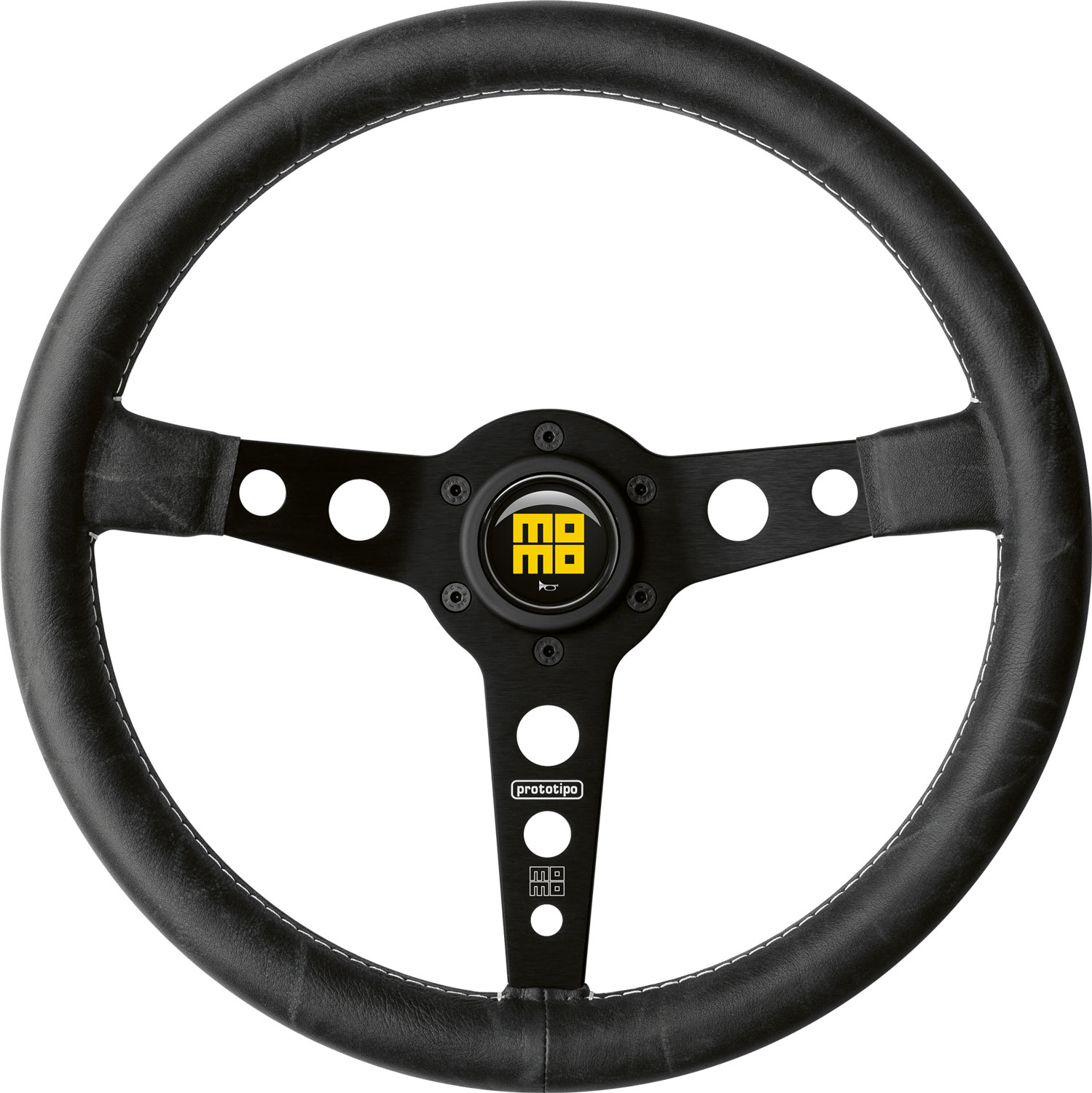 Momo Ratt Prototipo Heritage Svart 350mm Läder - Hova.com